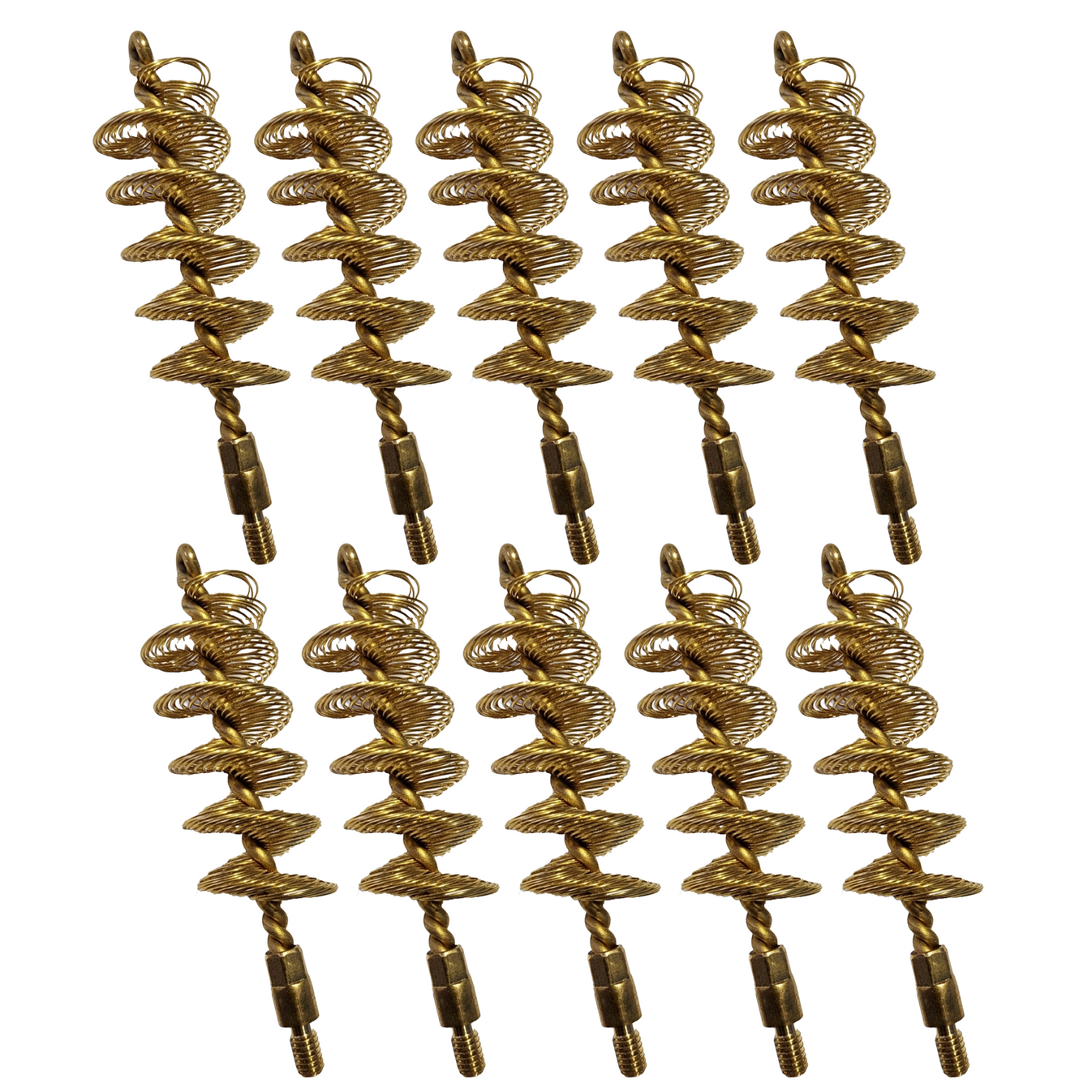 McJ Tools .22 Cal Rifle Helical Bronze Bore Brush 10-Pack Gun Care
